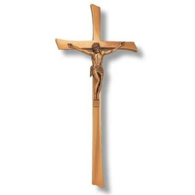 Greek Orthodox Memorial Brass Crucifix Cross Corpus Cemetery 45 cm x 20 ...
