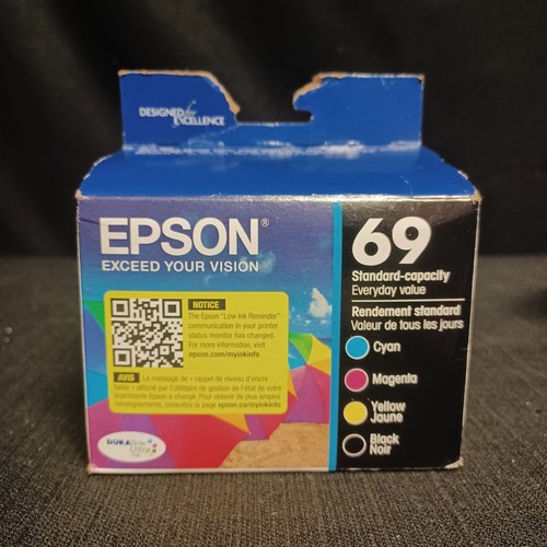 BRAND NEW Epson 69 T06922 Black/Cyan/Magenta/Yellow Ink Cartridge EXP 02/27 | eBay