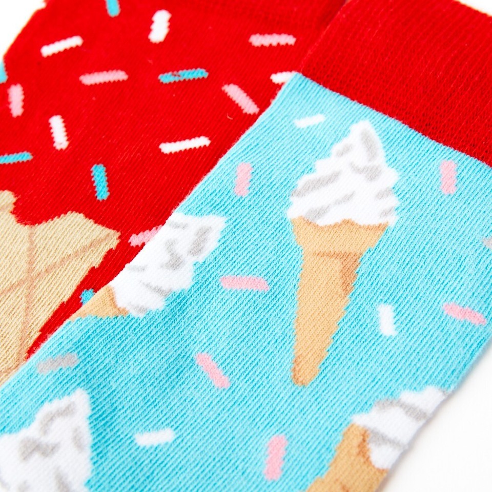 Unisex Icecream Socks Gift Set | Gift | 2 Pairs | Cotton Rich Socks ...