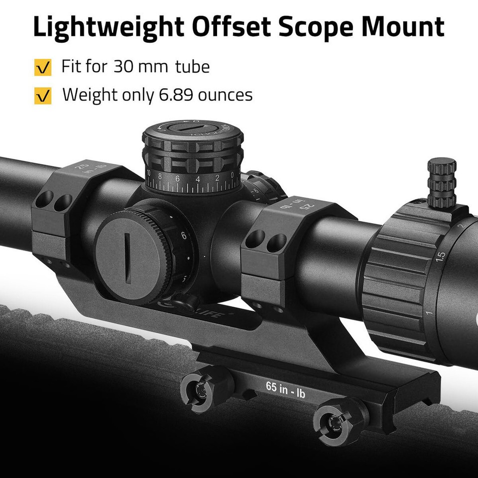 30mm Picatinny Scope Rings One-Piece Cantilever Offset Scope Mount ...