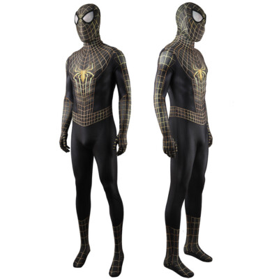 The Golden Amazing Spiderman Jumpsuit TASM Cosplay Costume Halloween ...