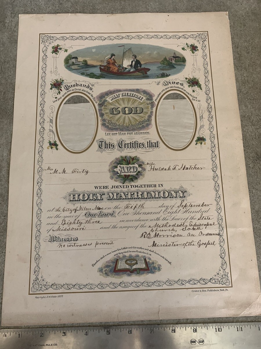 Missouri Marriage Certificate 3220