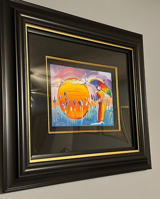Peter Max Original Rainbow Umbrella Man in Reeds Hand Signed in Ink | eBay