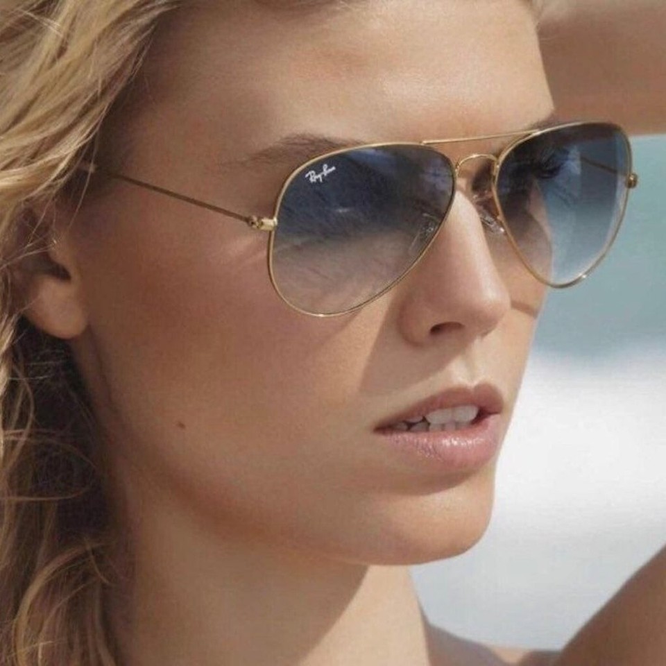Sunglasses Aviator 3025 001/3f Light Blue Gradient Lenses-Ray Ban ...