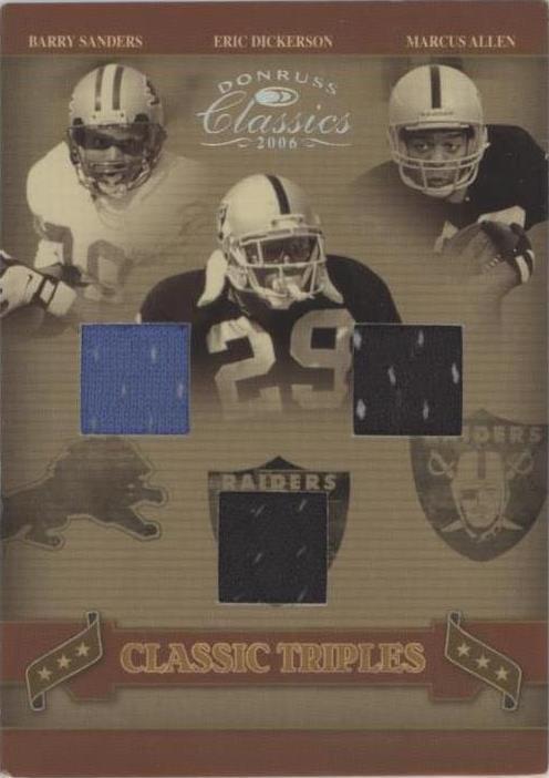 2006 Donruss Classics - Classic Triples Barry Sanders, Marcus Allen ...