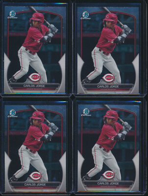 Lot of (4) CARLOS JORGE 2023 Bowman Chrome Draft REDS Rookie Card RC | eBay