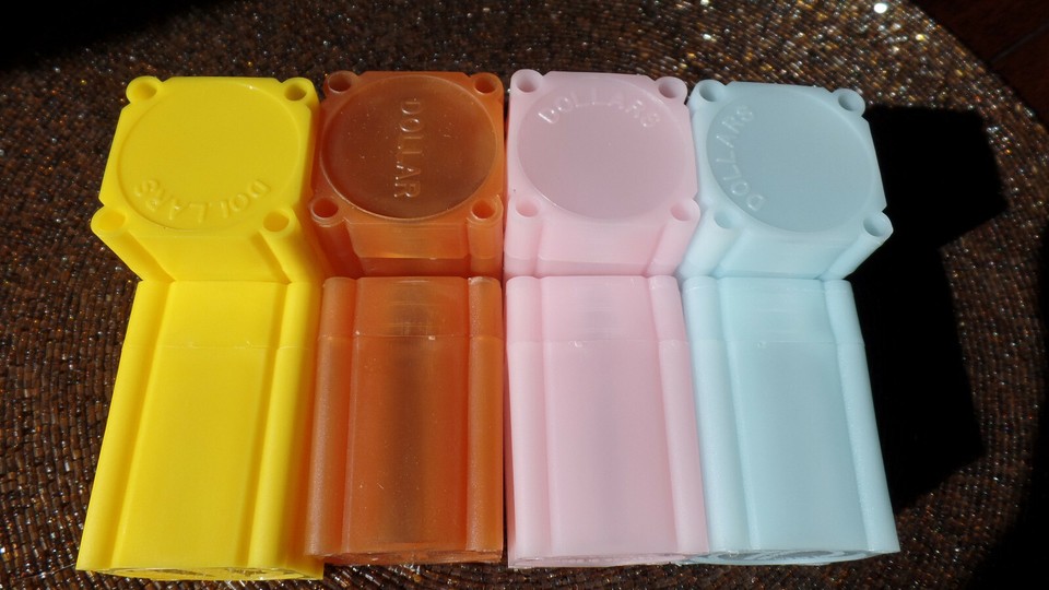 8 Tubes Pink Blue Orange Yellow Large Silver Dollar 38.1 mm Coin Safe ...