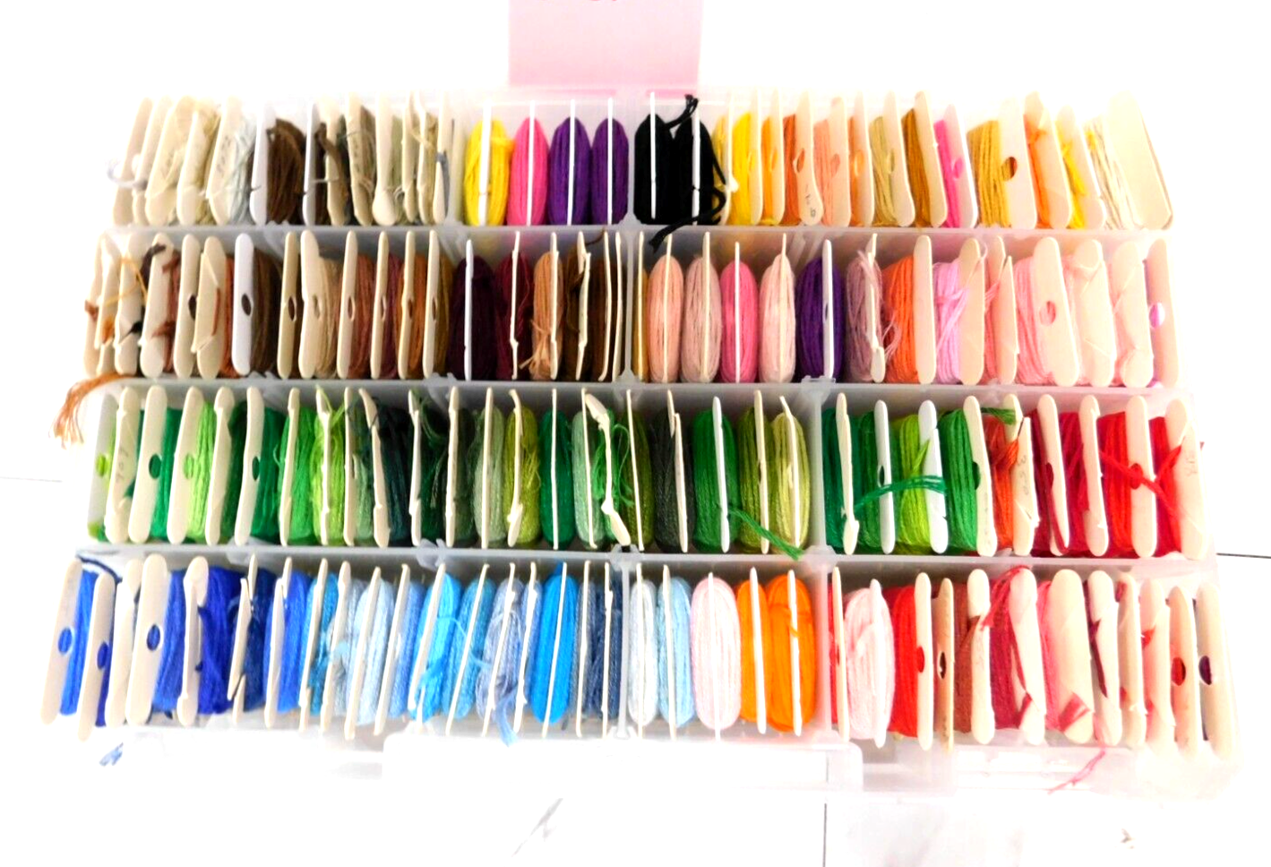Embroidery Floss 241 Cards Bobbins in 2 Cases mixed DMC J P Coats Coats ...