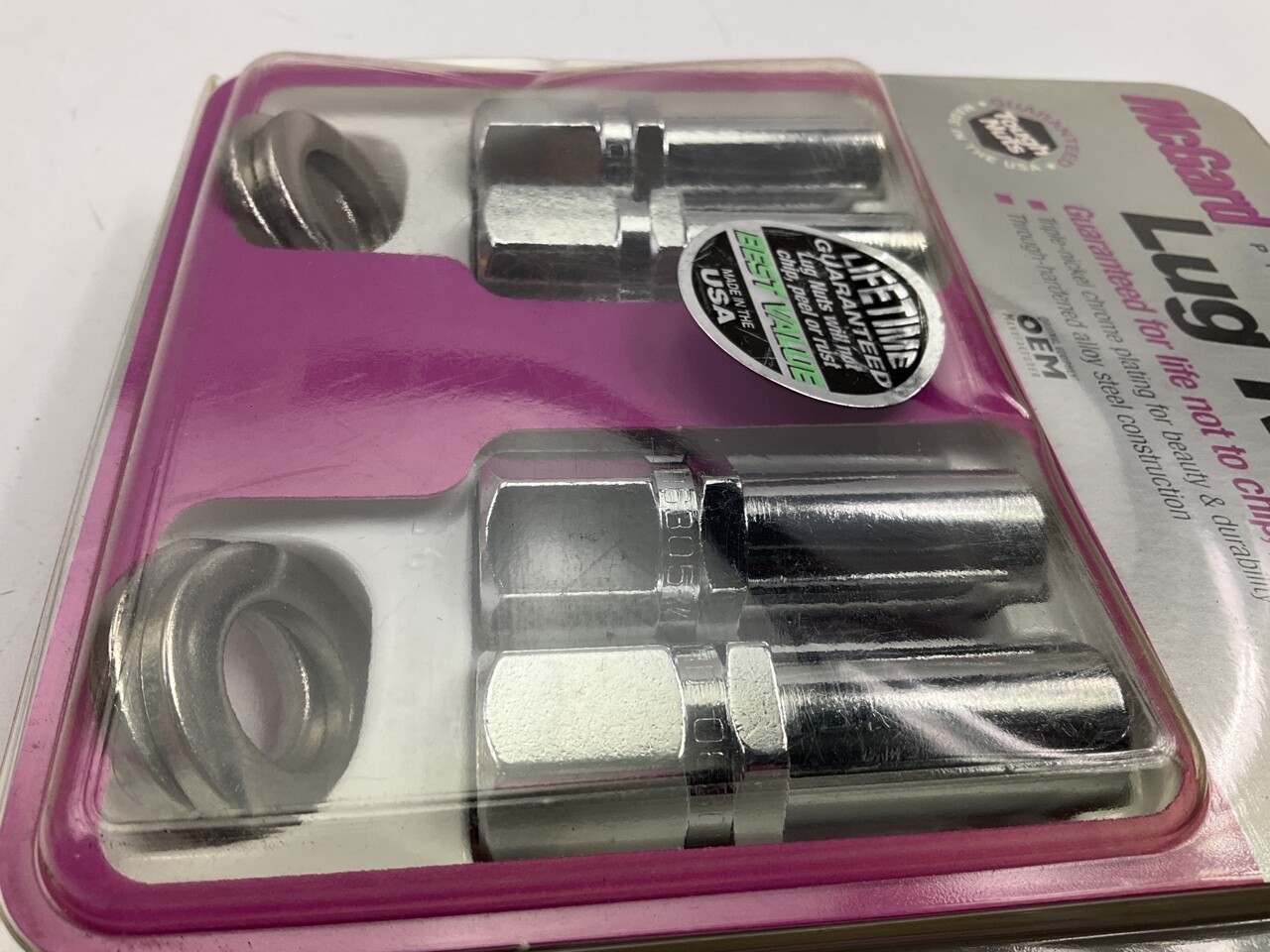 McGard 63001 Hex Lug Nuts 4 / PACK, X-Long 1-3/8" Shank, 7/16-20, 2.475 ...