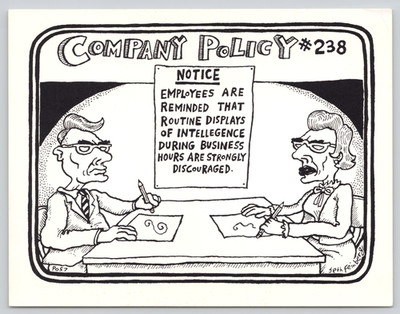 Postcard Seth Feinberg Company Policy #238 - Display of Intelligence ...