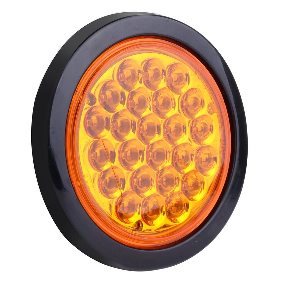 18pcs Amber/White/Red 4" Round LED Signal Side Marker Lights Rubber US ...