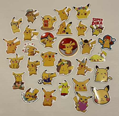 30x Pokemon Cute Pikachu Stickers Bomb Laptop Arts Crafts 3-6cm Bundle ...