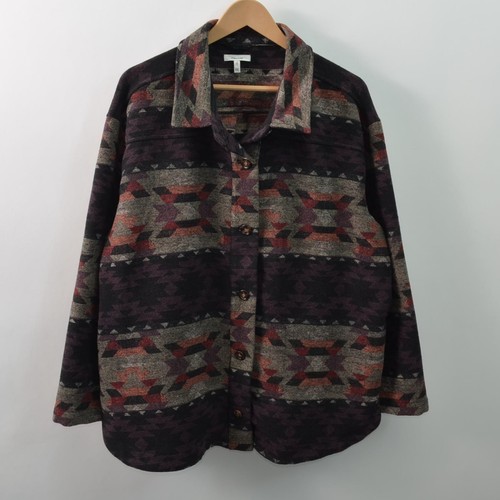 Maurices Geo Print Shacket Womens 2XL Aztec Blanket Thick Soft Fabric ...