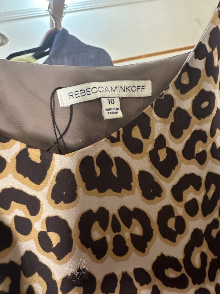 $178 Rebecca Minkoff Sam Slip Dress Leopard Print size 10 | eBay