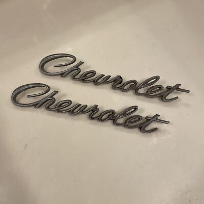 1950s-60s Chevrolet Script Emblem Pair | eBay