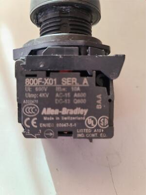 Allen Bradley 800F-X01 / N3R Ser A Contact Blocks w/ Red Indicator ...
