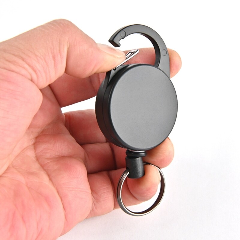 Elastic Keychain Retractable Keyring Anti-Lost ID-Card Badge Holder ...