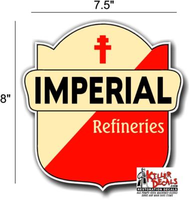 (IMPER-1) 8" IMPERIAL GASOLINE VINYL DECAL OIL CAN / GAS PUMP / LUBSTER ...
