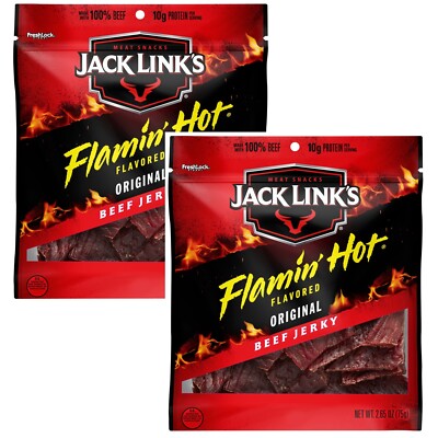 Jack Link's Doritos FLAMIN' HOT Beef Jerky Original 2.65oz 2 Bags --07 ...