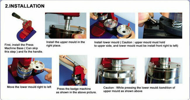 1'' (25mm) Pin Round Button Badge Maker Machine Personalizd DIY Making ...