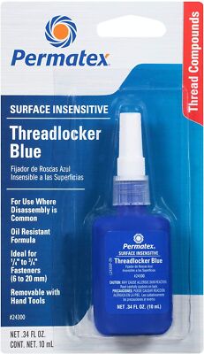 Permatex 24300 Surface Insensitive Threadlocker Blue, Thread Lock ...