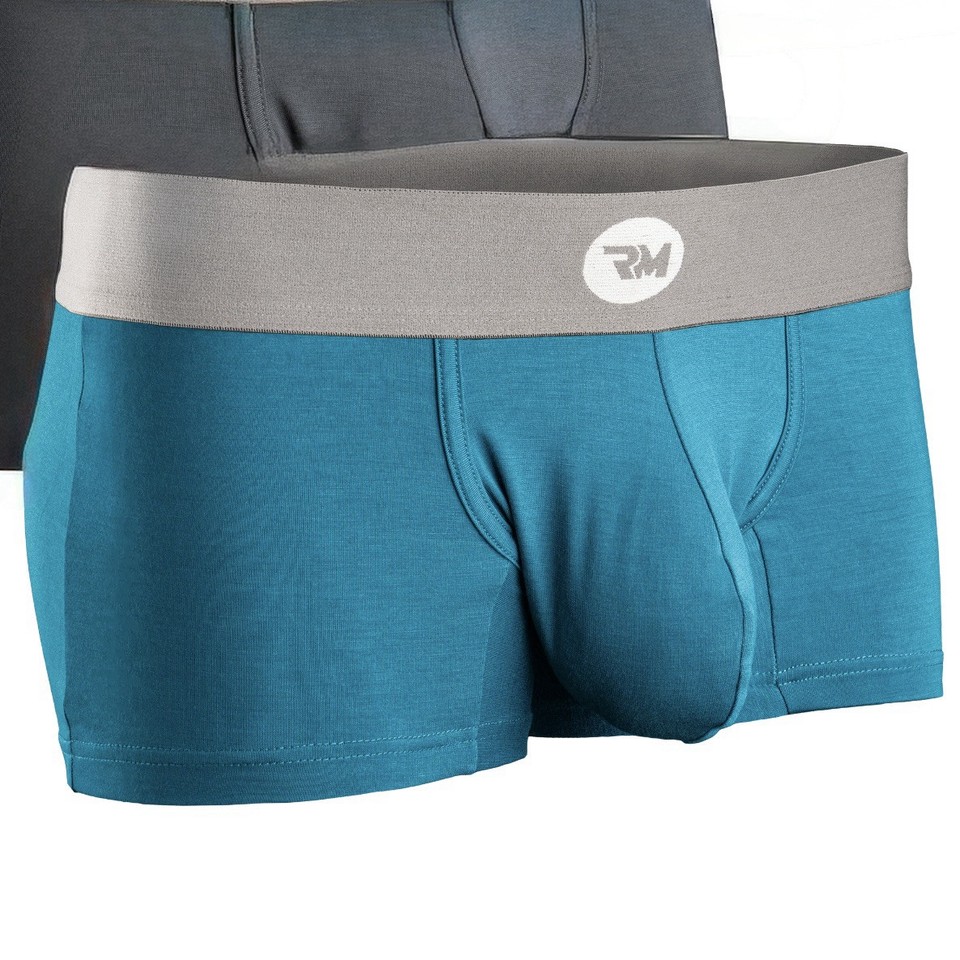 Real Men Bulge Enhancing Pouch Underwear, Blue Modal Boxer Brief, 2XL ...