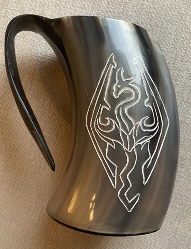 Skyrim Etched Viking Horn Mug Fantasy Medieval Drinking Cup | eBay