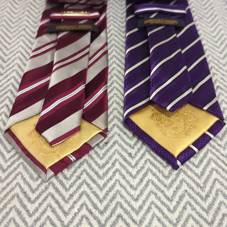 Donald Trump Ties Signature 100% Silk Gold Bar Necktie Lot of 7 Striped ...