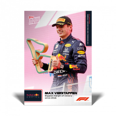 2021 Topps Now F1 #23 Max Verstappen Red Bull Largest Victory Margin SP ...