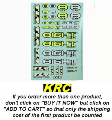 TLR249000 (1) - TEAM LOSI RACING 8IGHT 3.0 LOGO STICKER SHEET (1 ...