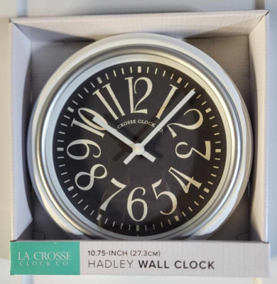 Hadley 10.75" Hanging Wall Clock: White Frame W/ Silver Bezel | eBay