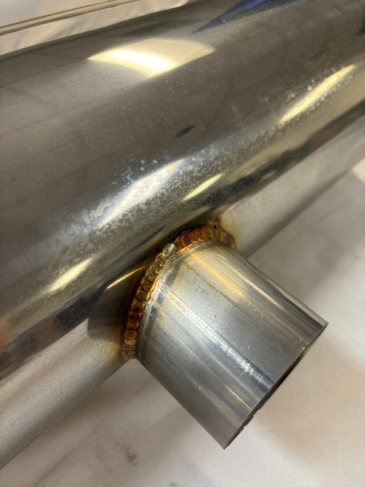 304 Stainless Steel Universal Horizontal Muffler 2.5" Single In to 2.5 ...