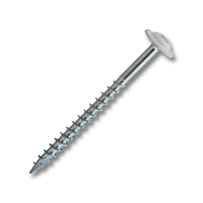 #10 x 2-1/2 Zinc Combo Round White Washer Head Cabinet Mounting Screws ...