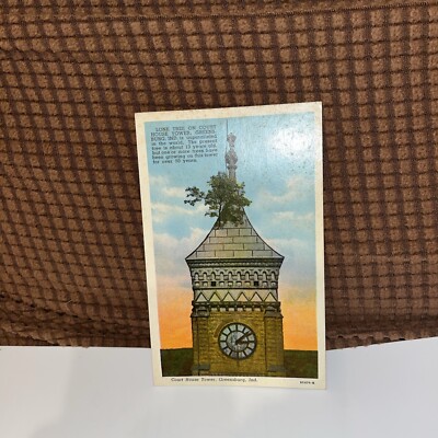 Vintage 1948 Postcard Greenberg Indiana Court House Tower | eBay