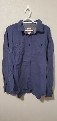 Wrangler Authentics Mens Blue Button Up Size 2X Large | eBay