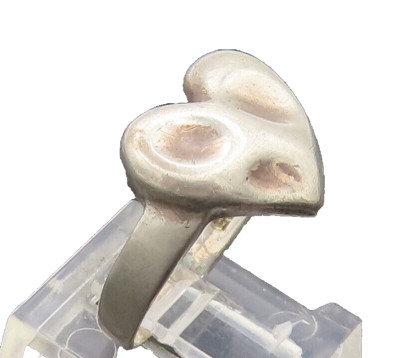 925 Sterling Silver Vintage Ring Designer Dented Puffed Heart Sz 7 ...