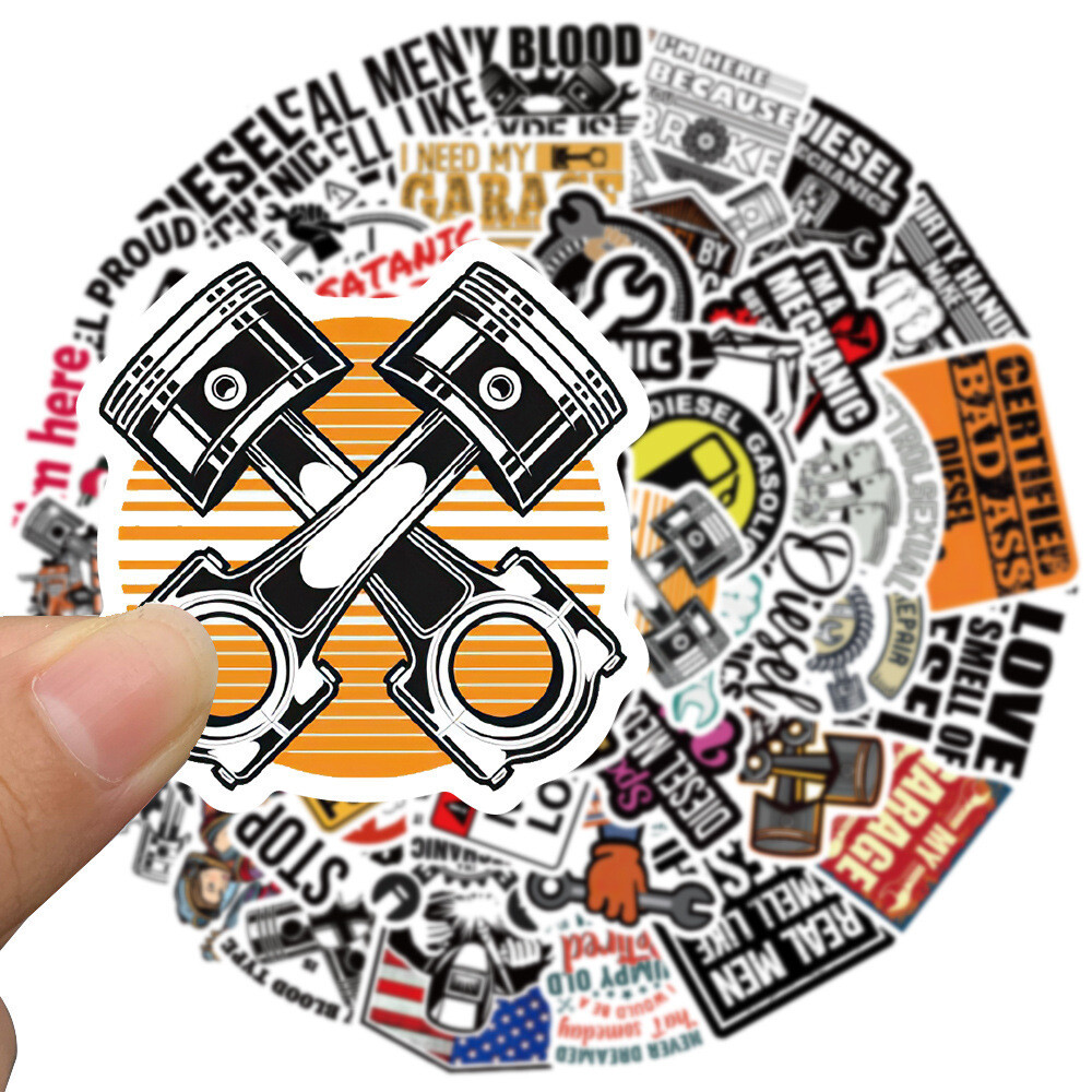 ⭐ 50 Stück Mini Garage Mechanic Car Style Car Sticker Aufkleber ...