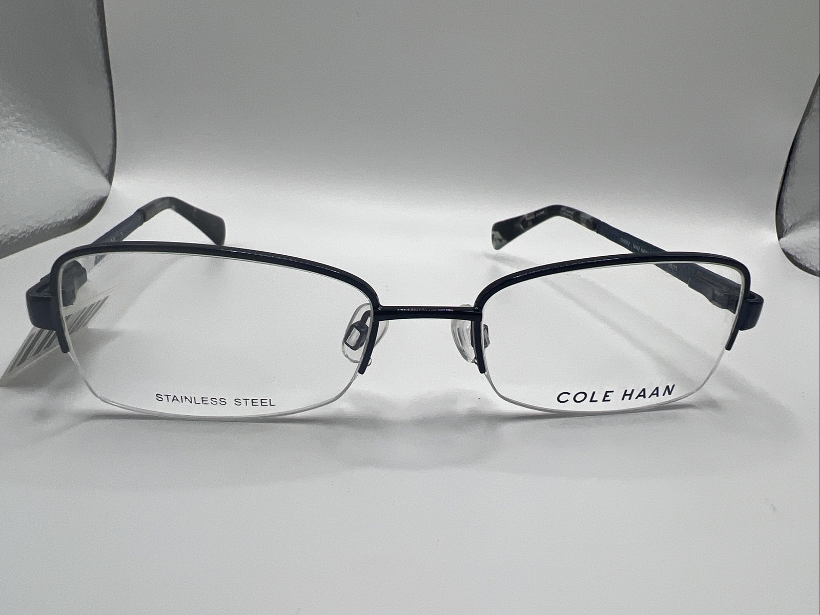 COLE HAAN CH 5003 414 Navy 135 men’s half rim eyeglass frames H169 | eBay