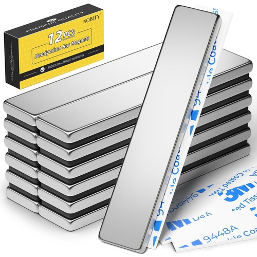 12 Pack Strong Rare Earth Bar Magnets, Heavy Duty Neodymium Black ...