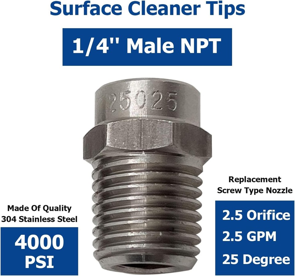25025 Surface Cleaner Tips for Pressure Washer Nozzles with 6 Pack ...