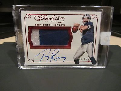 Panini Flawless Ruby On Card Autograph Jersey Cowboys Tony Romo 08/15 ...
