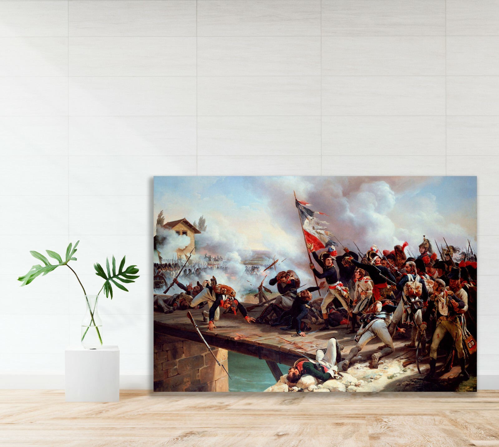 The Battle of Arcole Bridge - Horace Vernet Printed Canvas Picture War ...