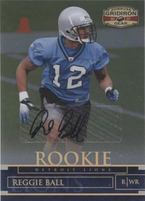 2007 Donruss Gridiron Gear - Rookie Reggie Ball #176 Gold Signatures ...