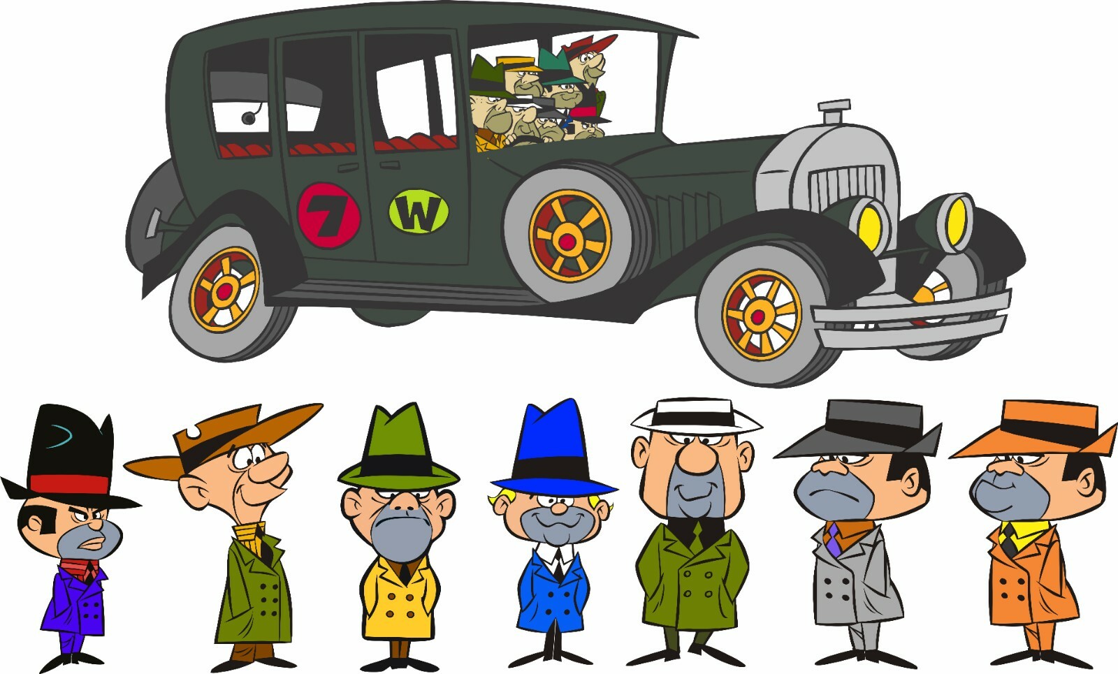 Ant Hill Mob Stickers Decal Wacky Racers Gangsters Mafia car crew 8 ...