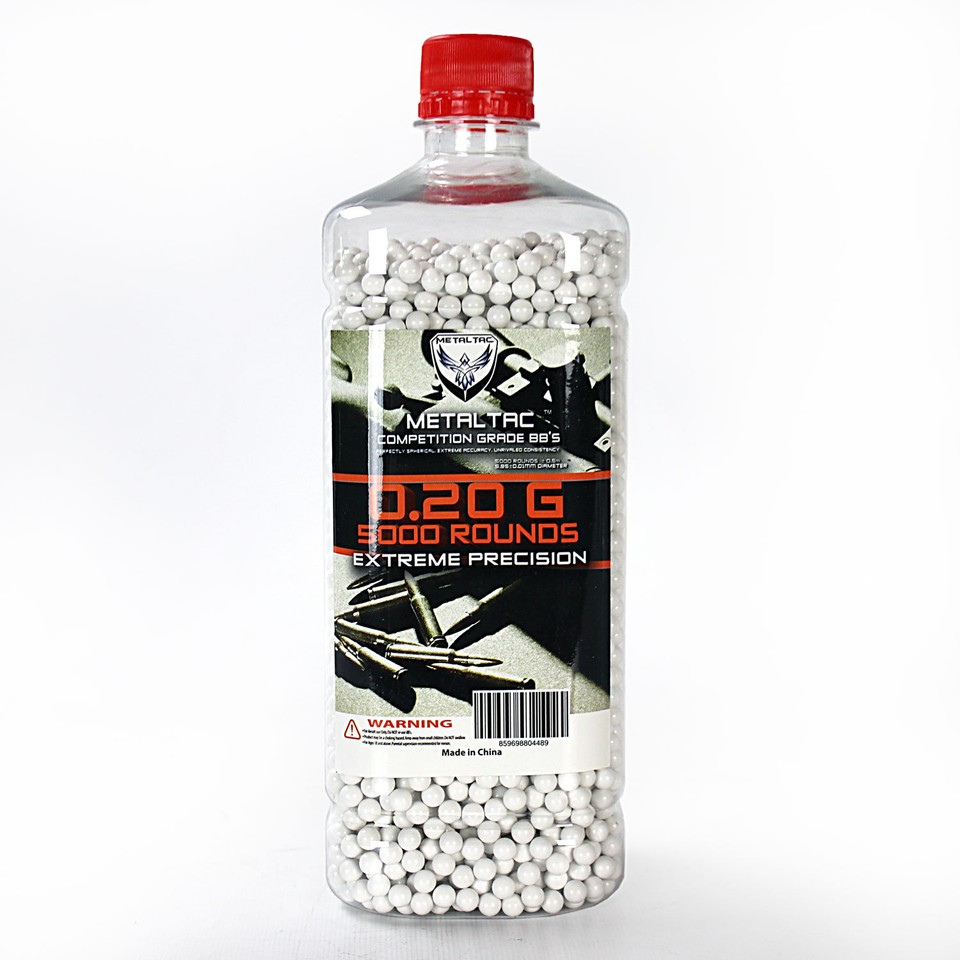 MetalTac .20g BBs Bottle 5000 0.2g 6mm Ammo Pellets Airsoft Guns ...
