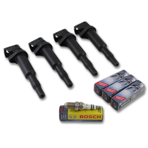 Bosch Ignition Coils & Spark Plugs Set fits BMW 3 Series E46 316 ti 318 ...