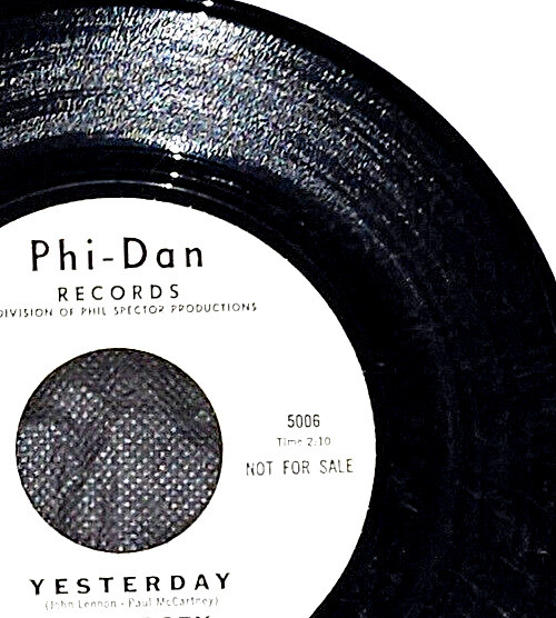 BEATLES 'YESTERDAY' RARE PHIL SPECTOR WHITE LABEL 45 DJ PROMO PHI-DAN ...