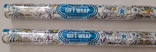 2 pcs Vintage Clear Cello Roll Cellophane Peep Easter Gift Basket Wrap ...