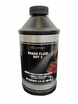 (2 BOTTLES) Lexus OEM Break Fluid DOT 3 Part No. 00475-1BF03-LX 12 oz ...