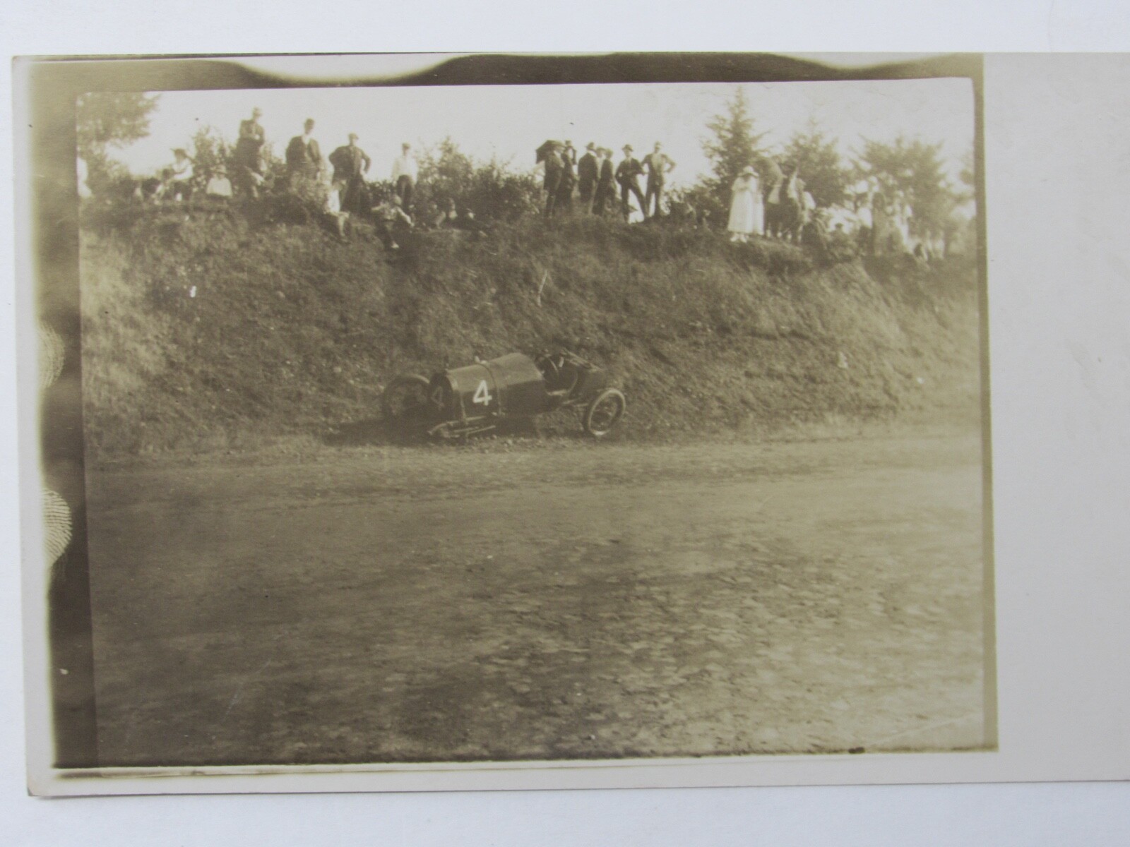 c1910 AZO RPPC Postcard of Indie Vintage Racer Car #4 Accident Crash ...